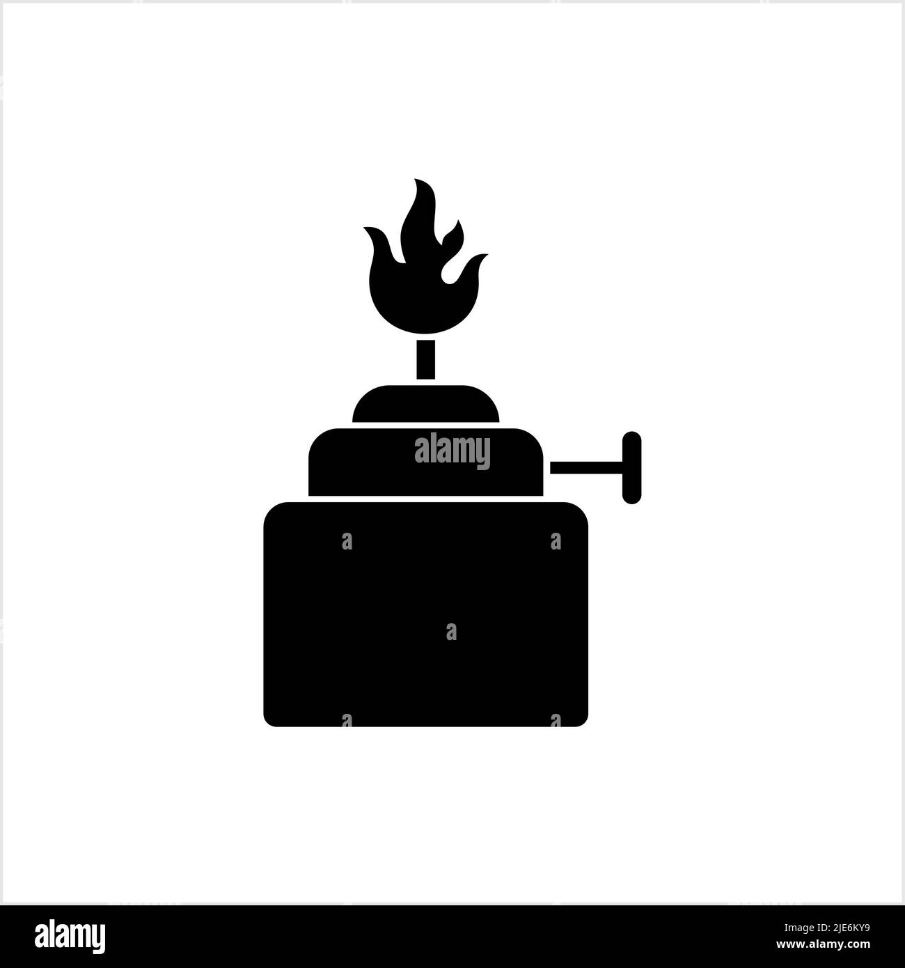 Spirit Lamp Icon, Laboratory Burner, Alcohol Lamp Vector Art ...