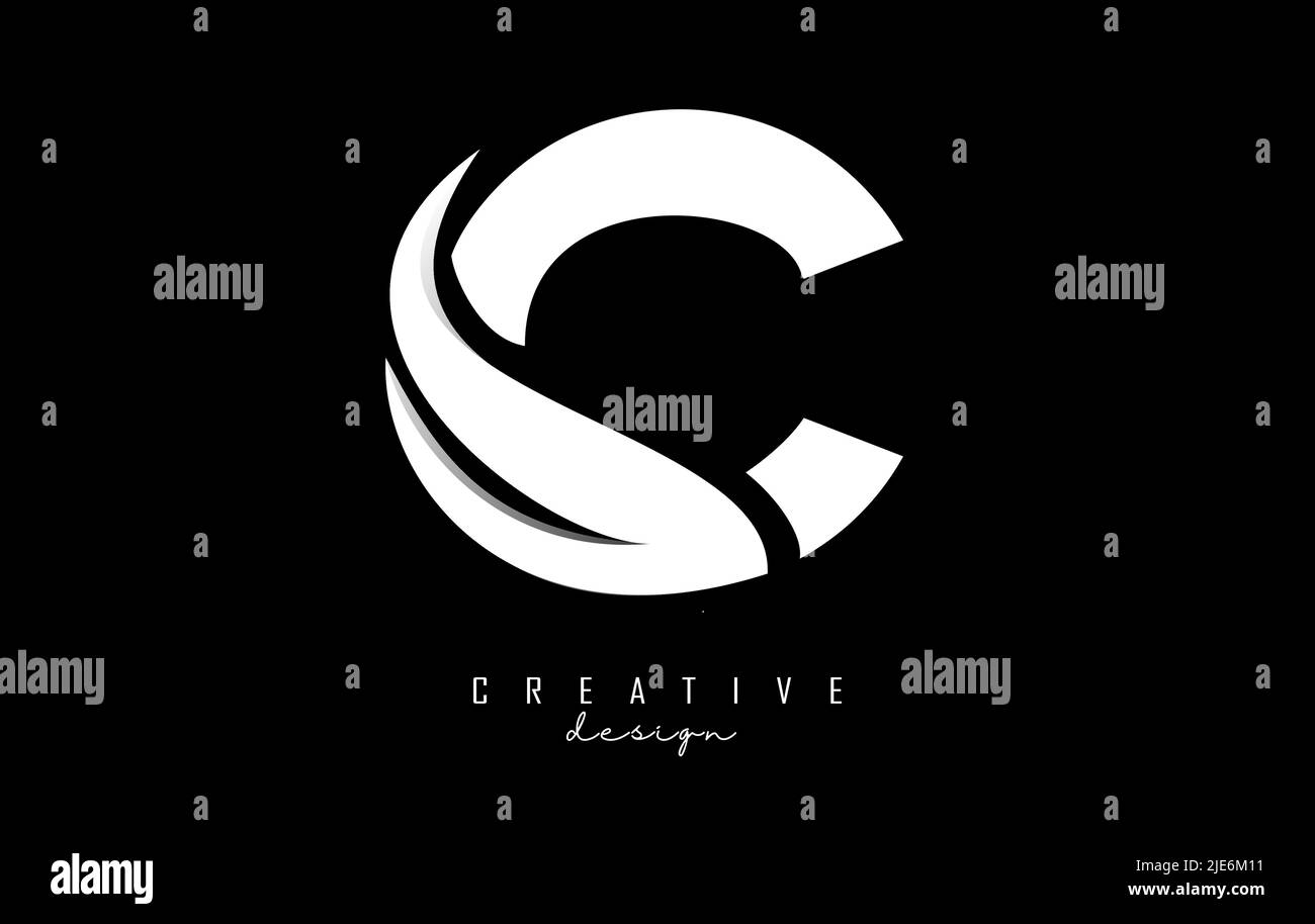 Vector illustration of abstract letter C with white leaf, eco, natural ...