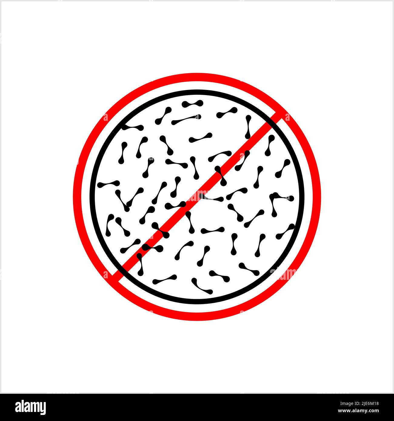 No Bacteria Icon, Antibacterial Icon Vector Art Illustration Stock ...