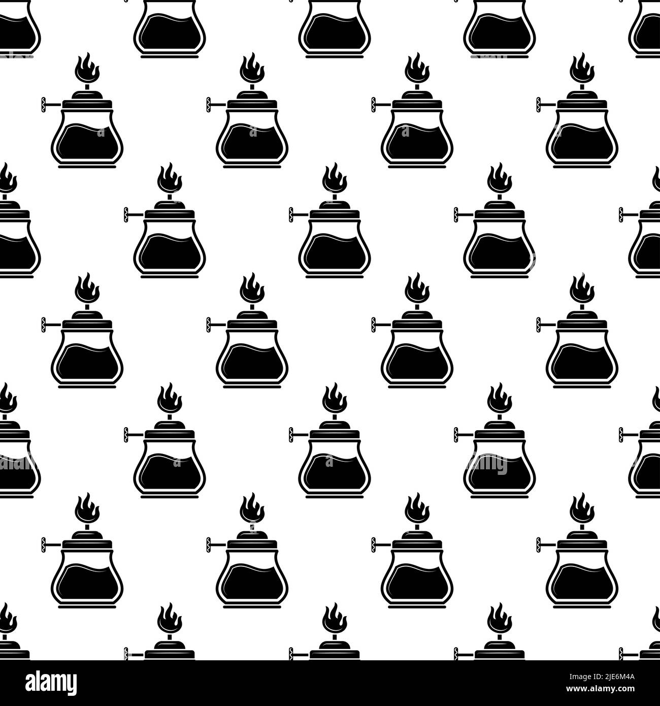 Spirit Lamp Icon Seamless Pattern, Laboratory Burner, Alcohol Lamp ...