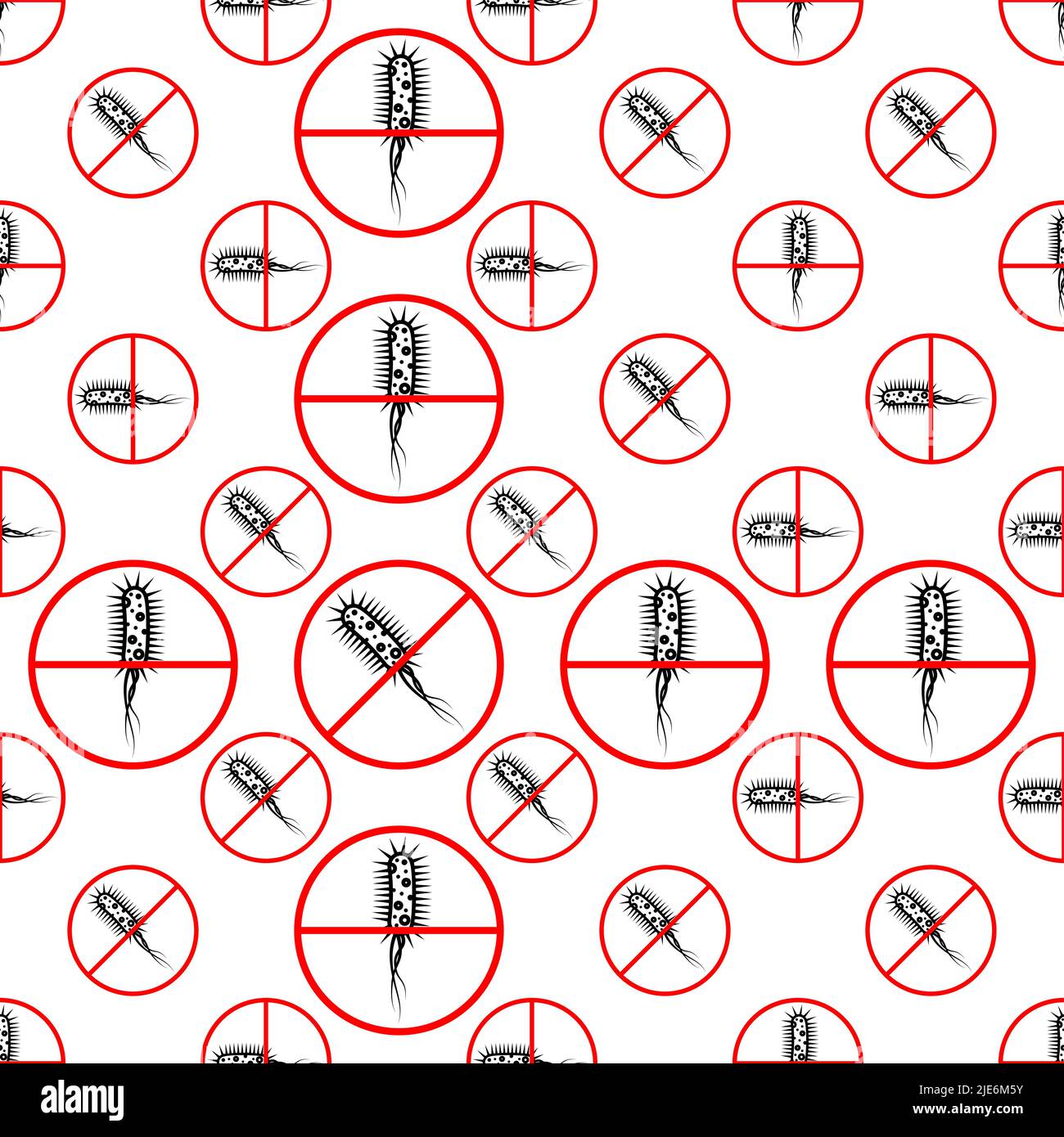 No Bacteria Icon Seamless Pattern, Antibacterial Icon Vector Art ...
