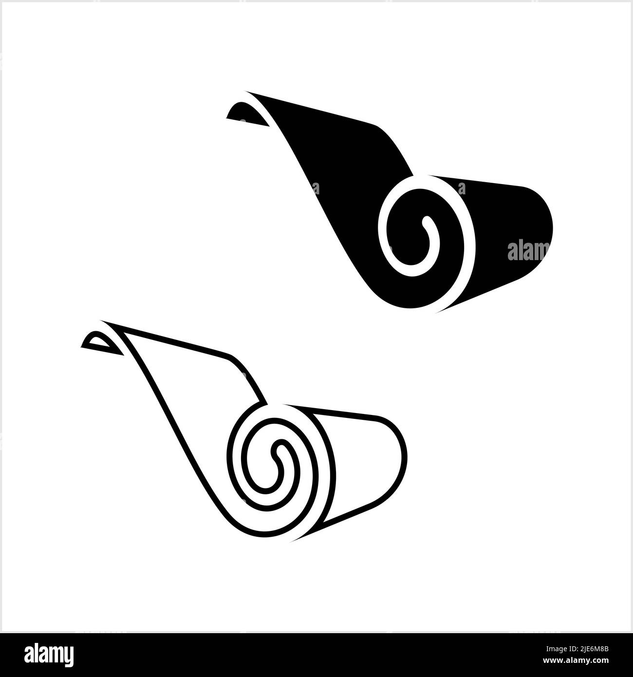 Roll Icon, Mat, Rug, Carpet Or Paper Roll Icon Of Anything Vector Art ...