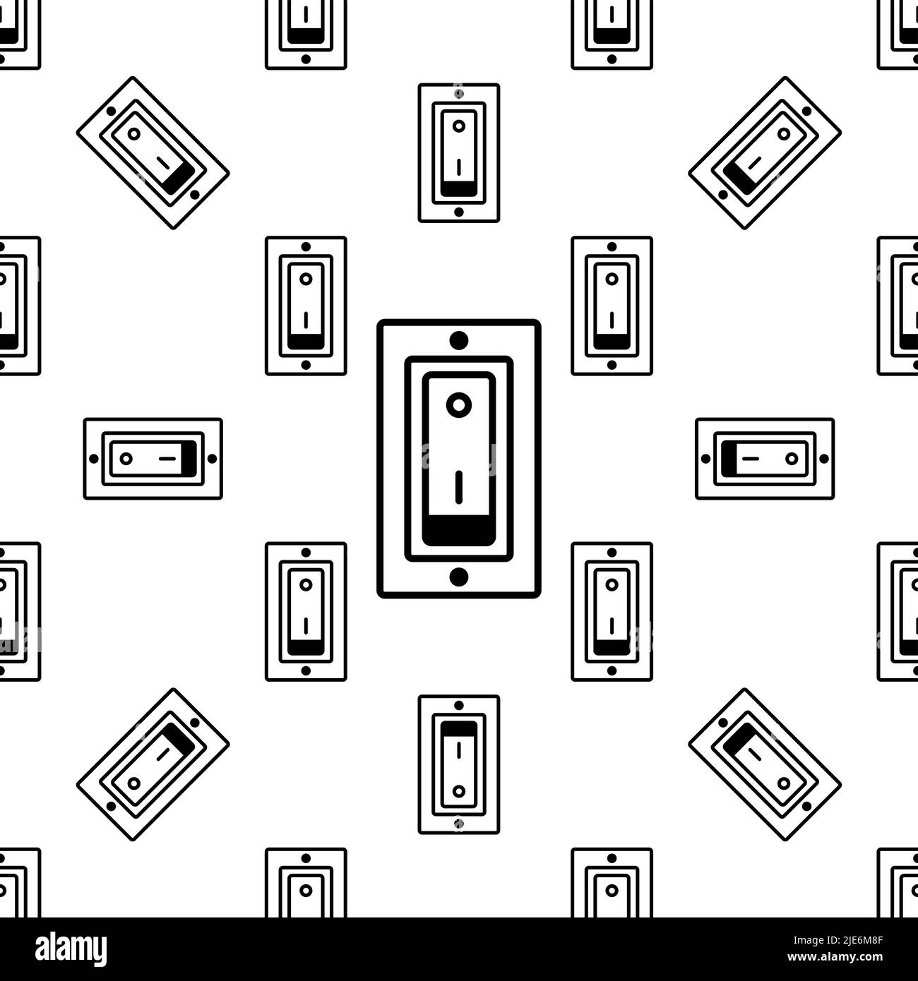 Switch Icon Seamless Pattern, Electrical Switch Vector Art Illustration ...