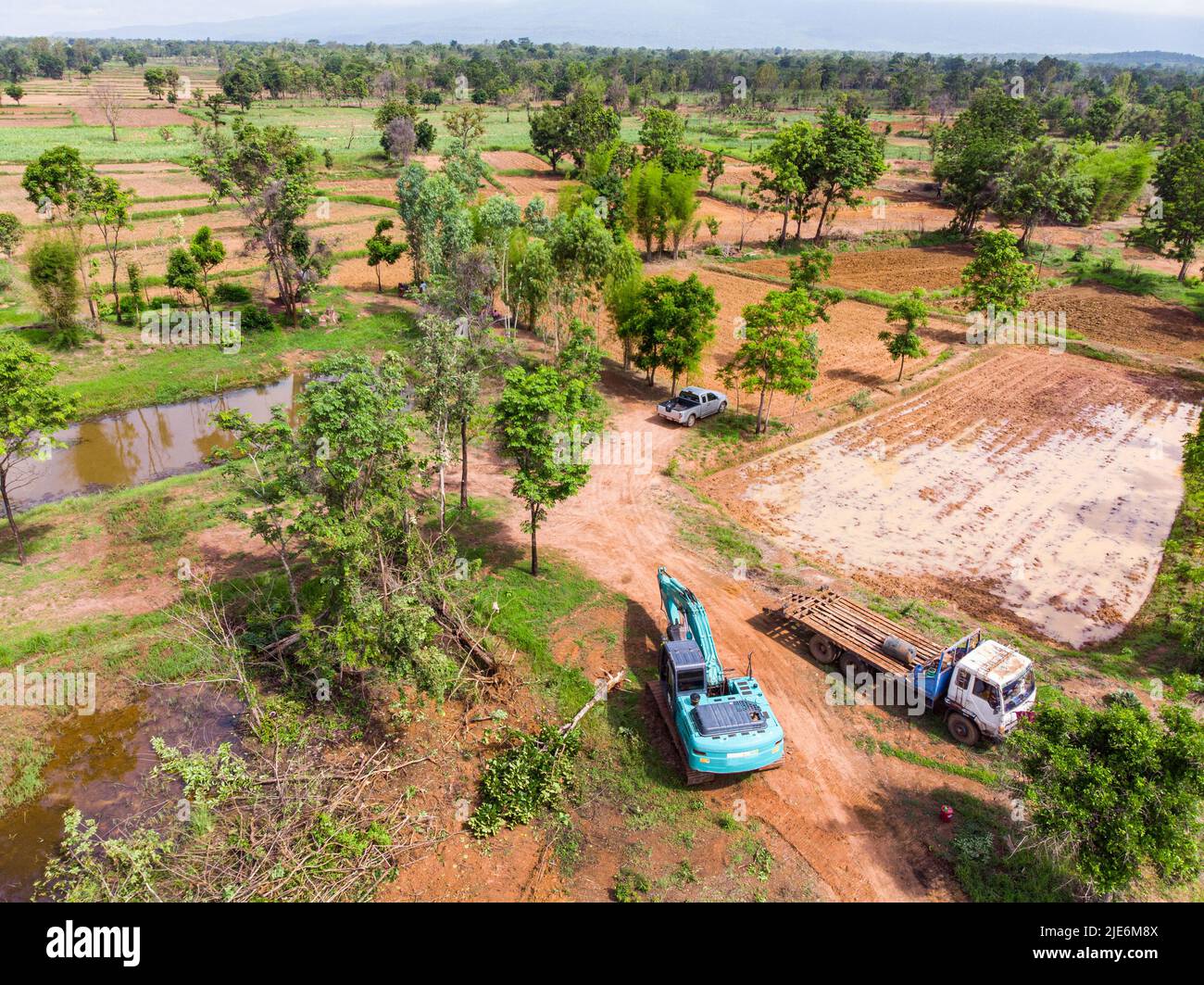 The top view of human deforestation Stock Photo - Alamy