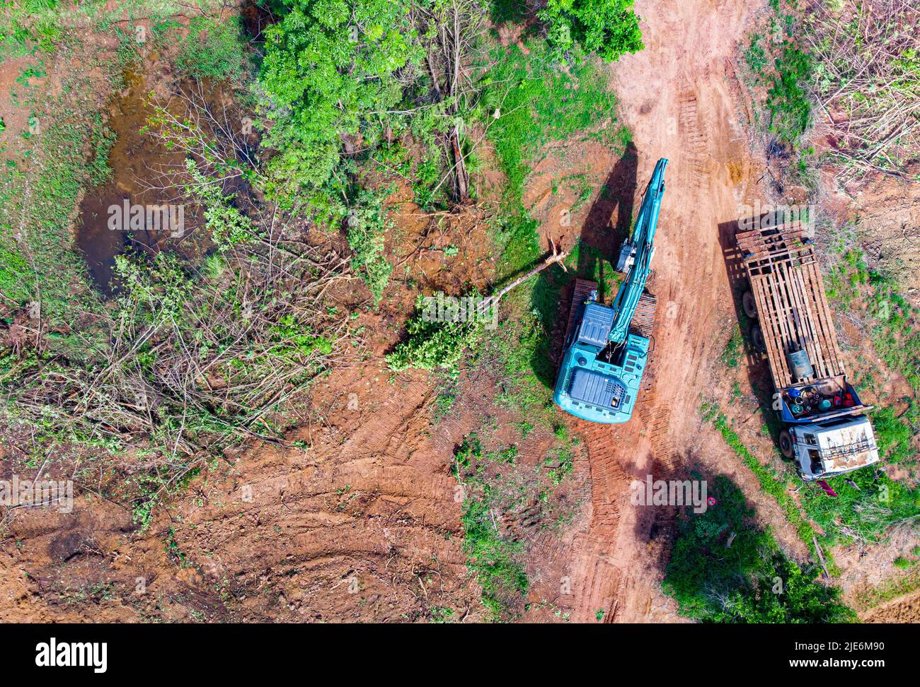 The top view of human deforestation Stock Photo - Alamy
