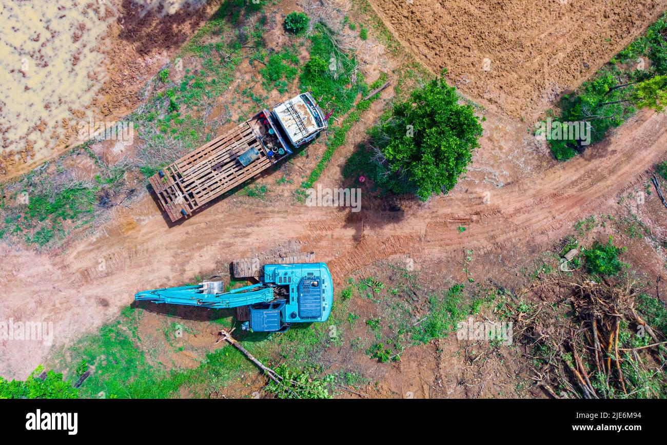 Top view human deforestation hi-res stock photography and images - Alamy