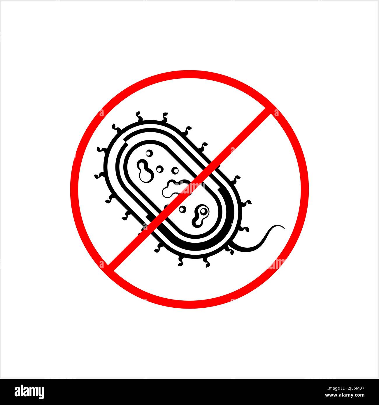No Bacteria Icon, Antibacterial Icon Vector Art Illustration Stock ...