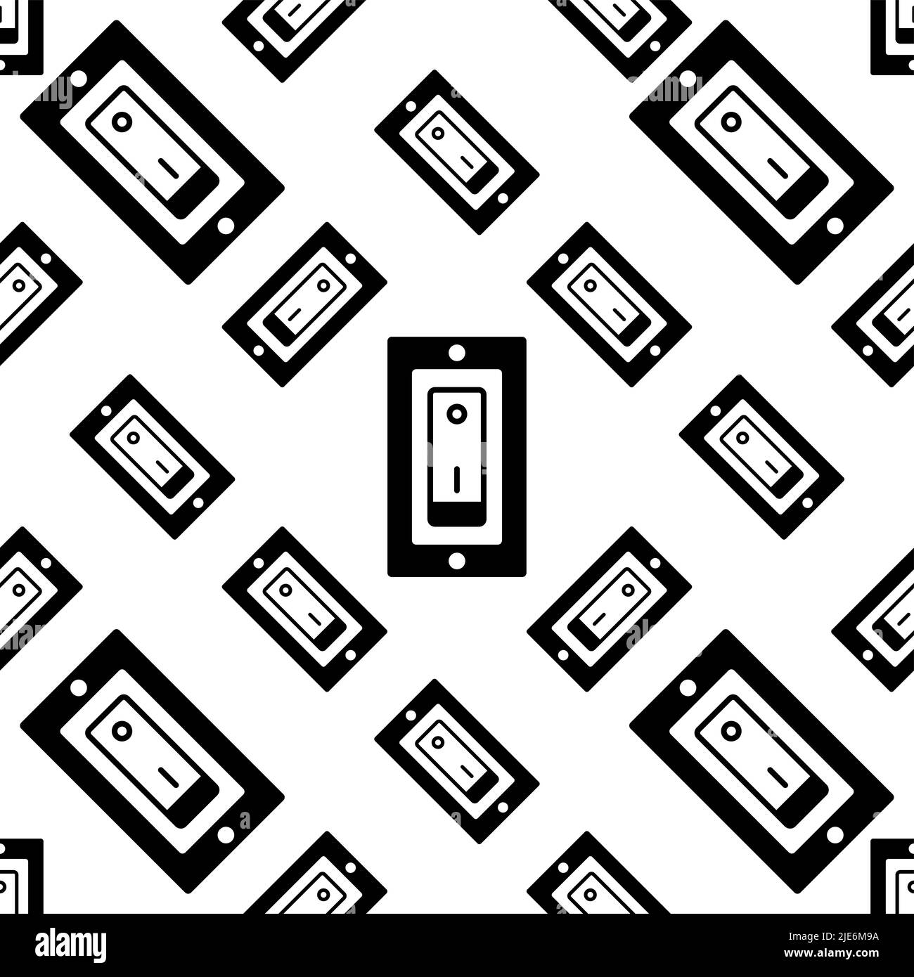 Switch Icon Seamless Pattern, Electrical Switch Vector Art Illustration ...