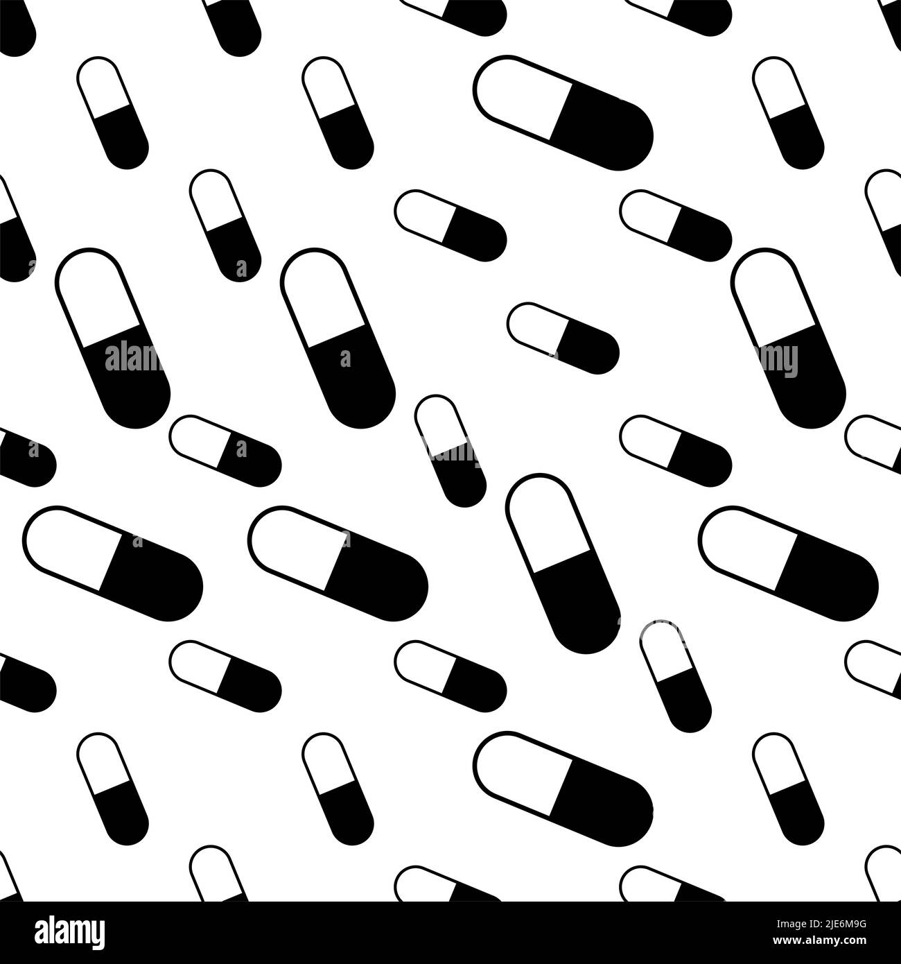 Seamless Pattern Of Capsule Pills Vector Art Illustration Stock Vector ...