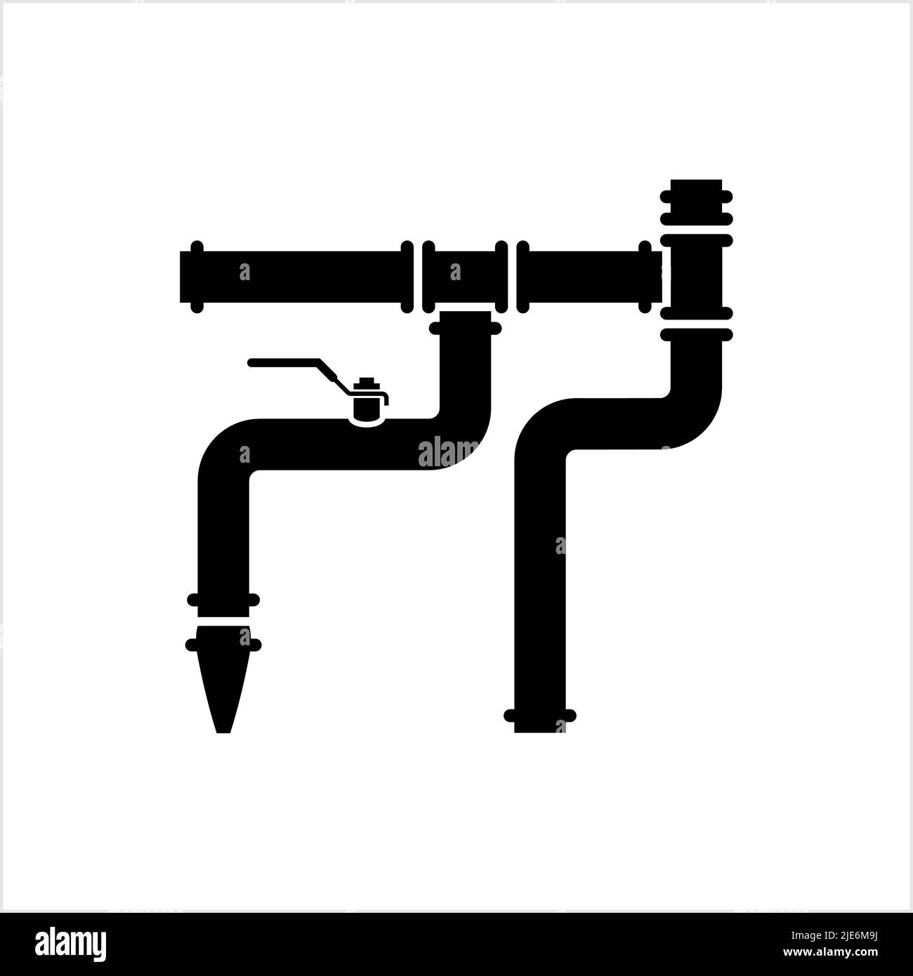 Pipe Icon, Pipe Fitting Icon, Water, Gas, Oil Pipeline, Plumbing Work ...