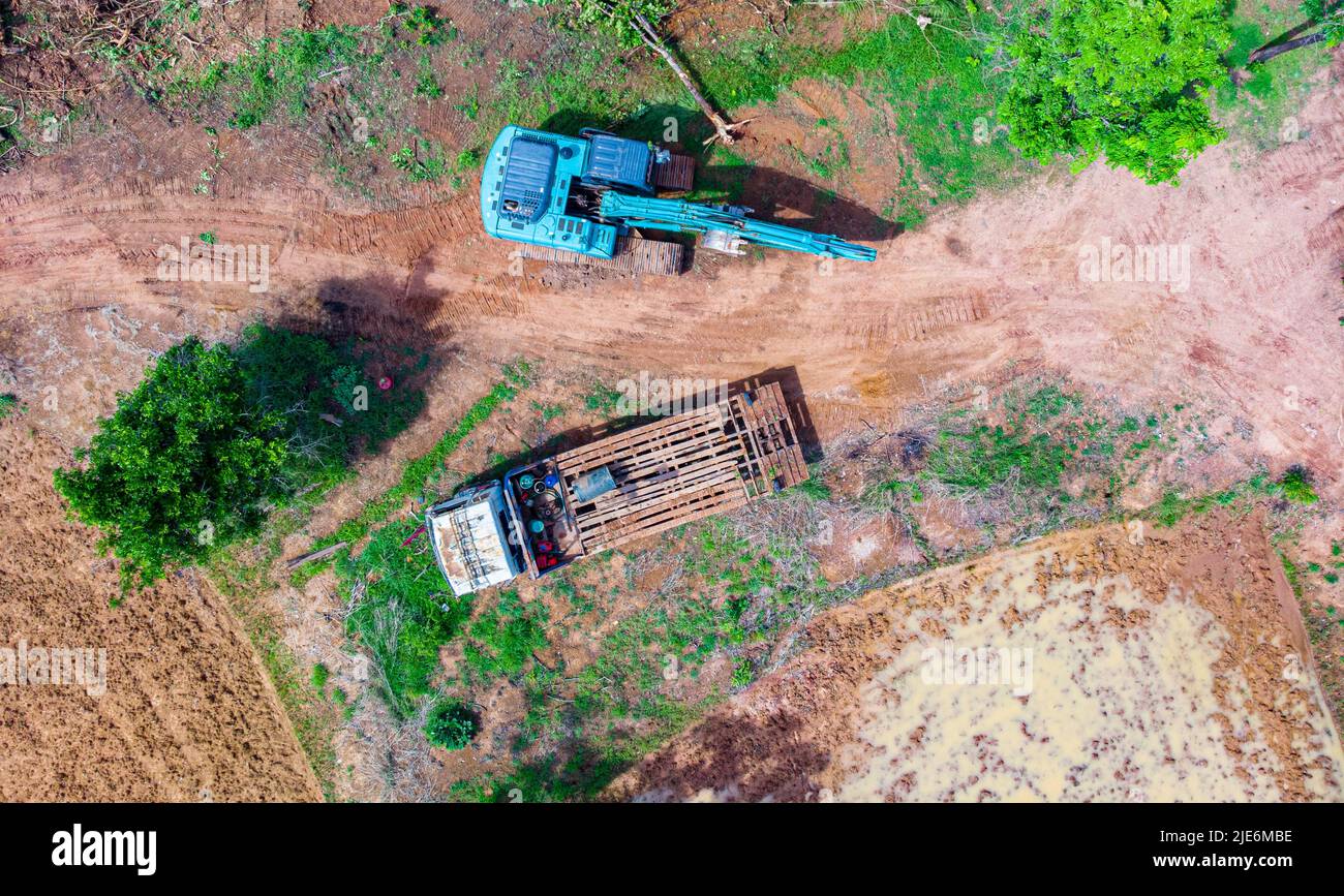 Top view human deforestation hi-res stock photography and images - Alamy