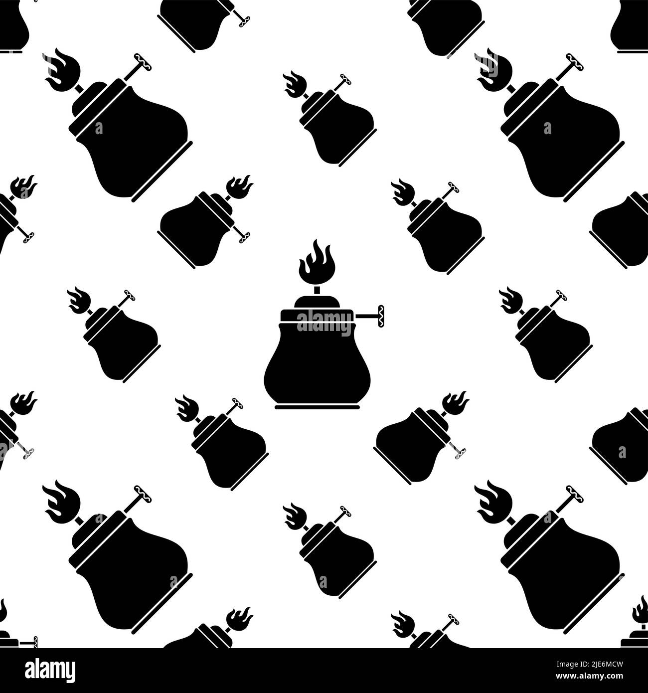 Spirit Lamp Icon Seamless Pattern, Laboratory Burner, Alcohol Lamp ...