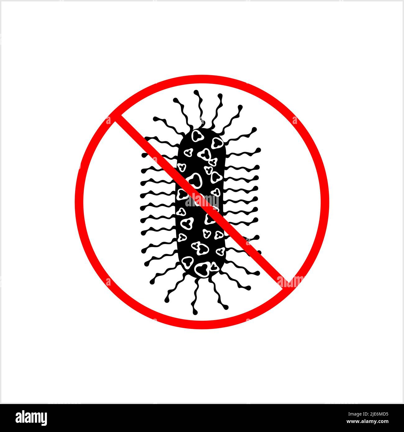 No Bacteria Icon, Antibacterial Icon Vector Art Illustration Stock ...