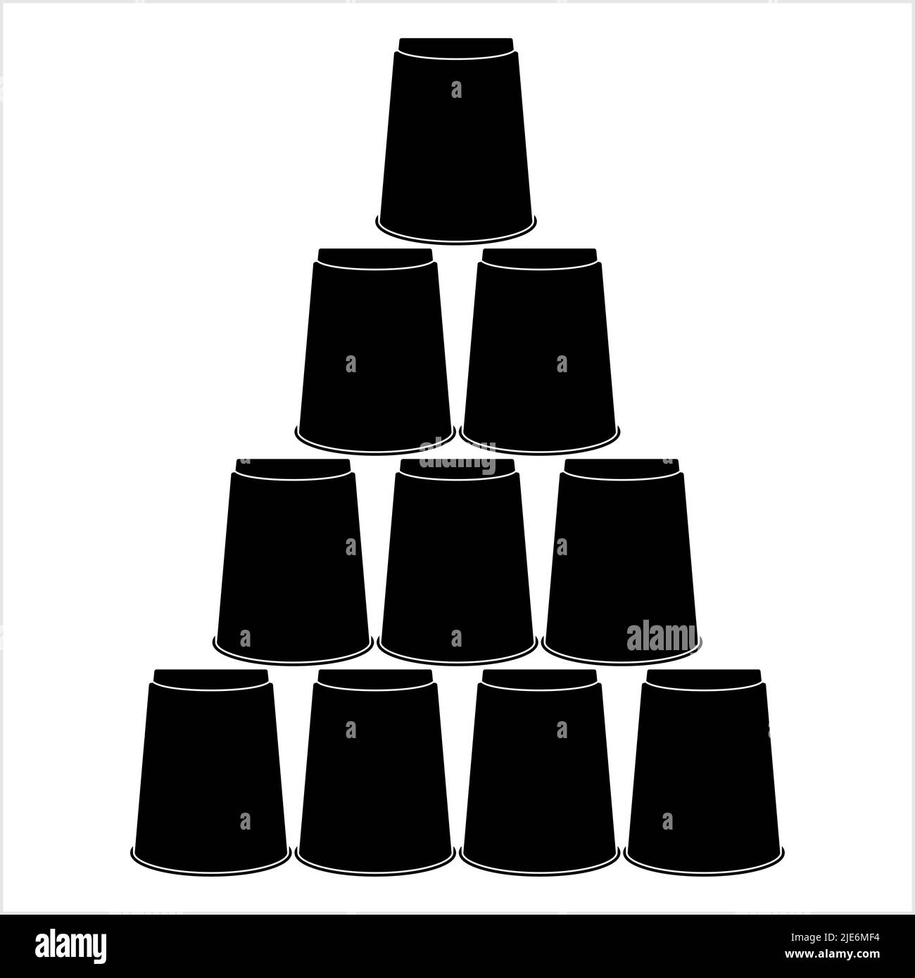 Stack Cups Icon, Cup Stacking Vector Art Illustration Stock Vector Image & Art - Alamy