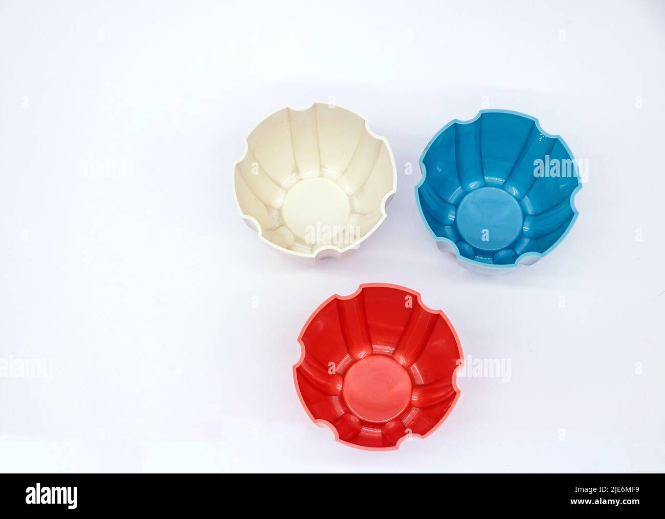 vintage plastic red white and blue cups or beakers Stock Photo - Alamy