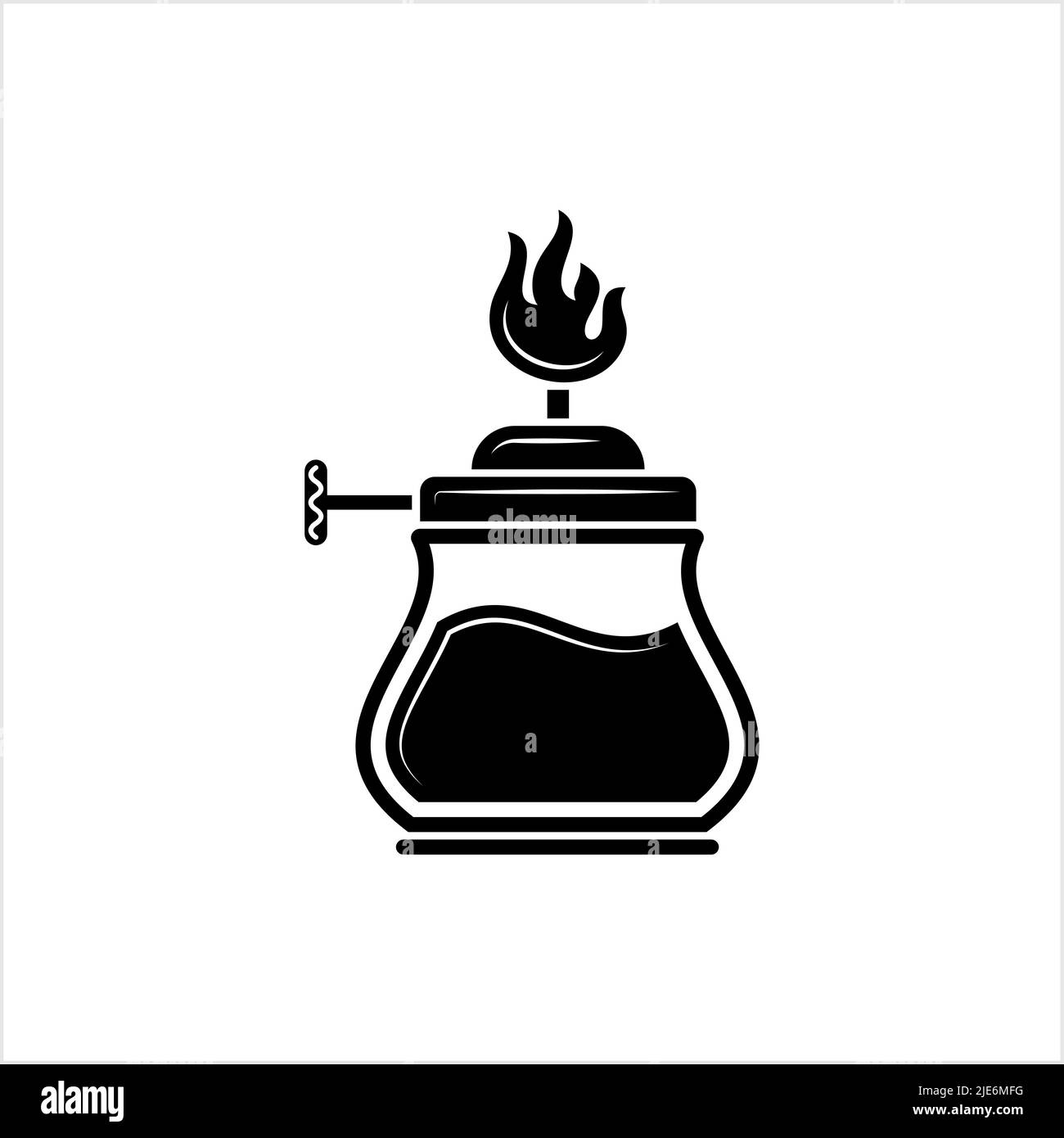 Spirit Lamp Icon, Laboratory Burner, Alcohol Lamp Vector Art ...