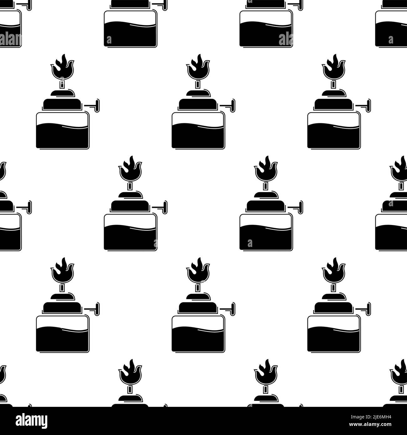 Spirit Lamp Icon Seamless Pattern, Laboratory Burner, Alcohol Lamp ...