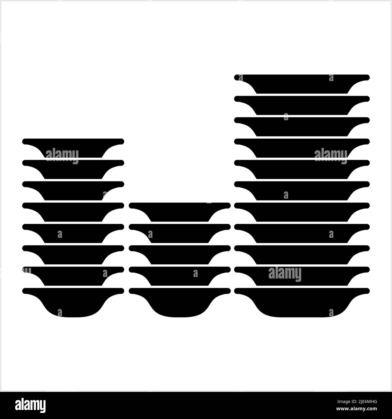 Stack Of Food Plates Icon Vector Art Illustration Stock Vector Image ...