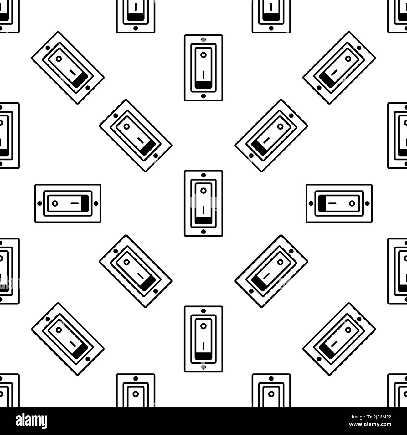 Switch Icon Seamless Pattern, Electrical Switch Vector Art Illustration ...