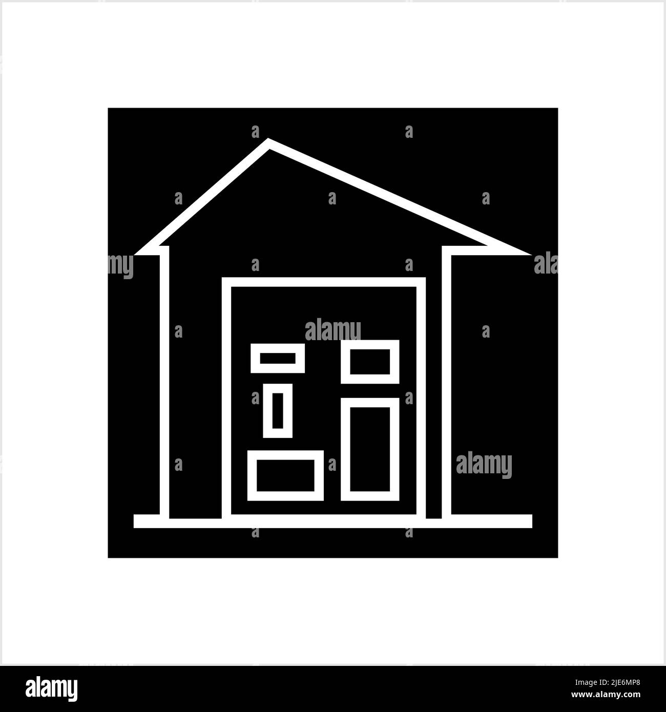 Warehouse Icon, Warehouse Vector Art Illustration Stock Vector Image ...