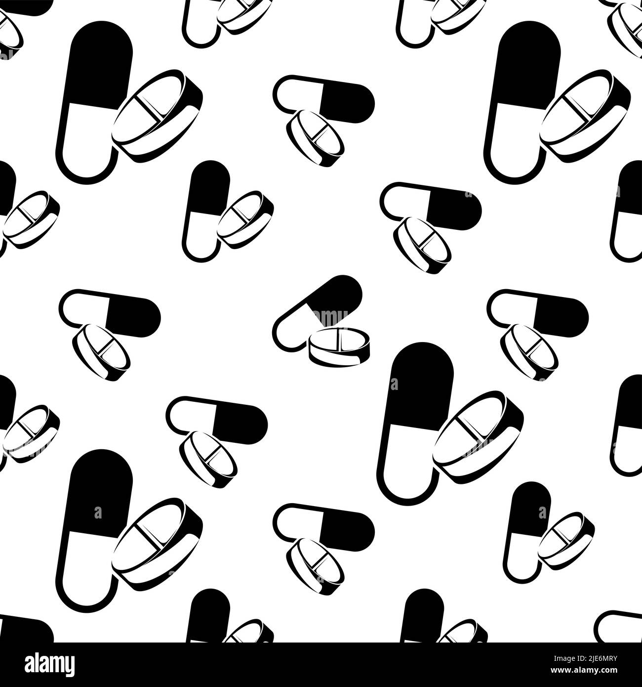 Seamless Pattern Of Capsule Pills Vector Art Illustration Stock Vector ...