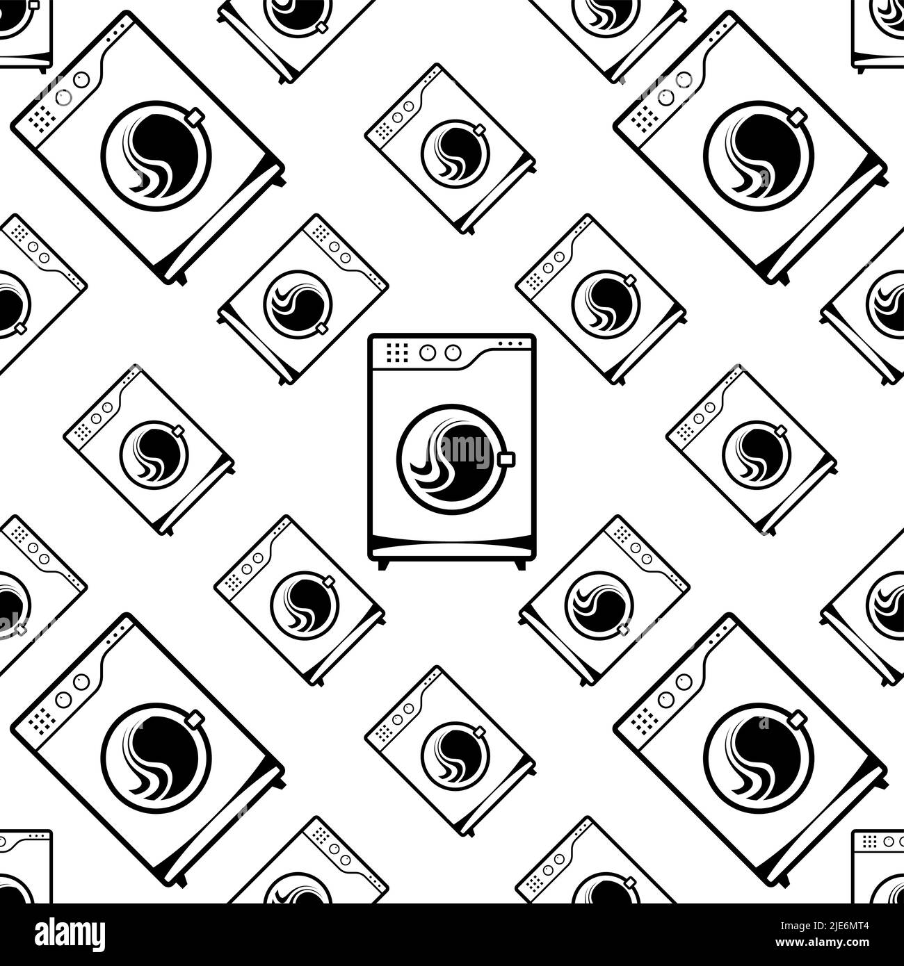 Washing Machine Icon Seamless Pattern, Cloth Washing Machine Icon ...