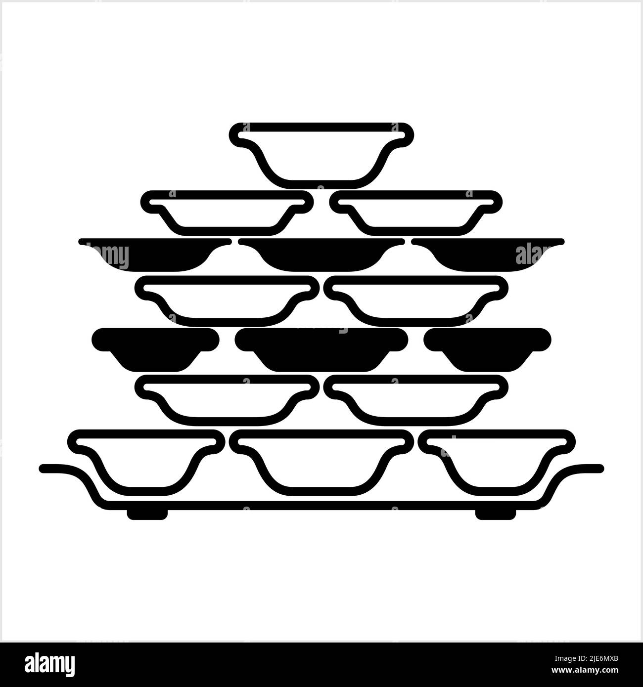 Stack Of Food Plates Icon Vector Art Illustration Stock Vector Image ...