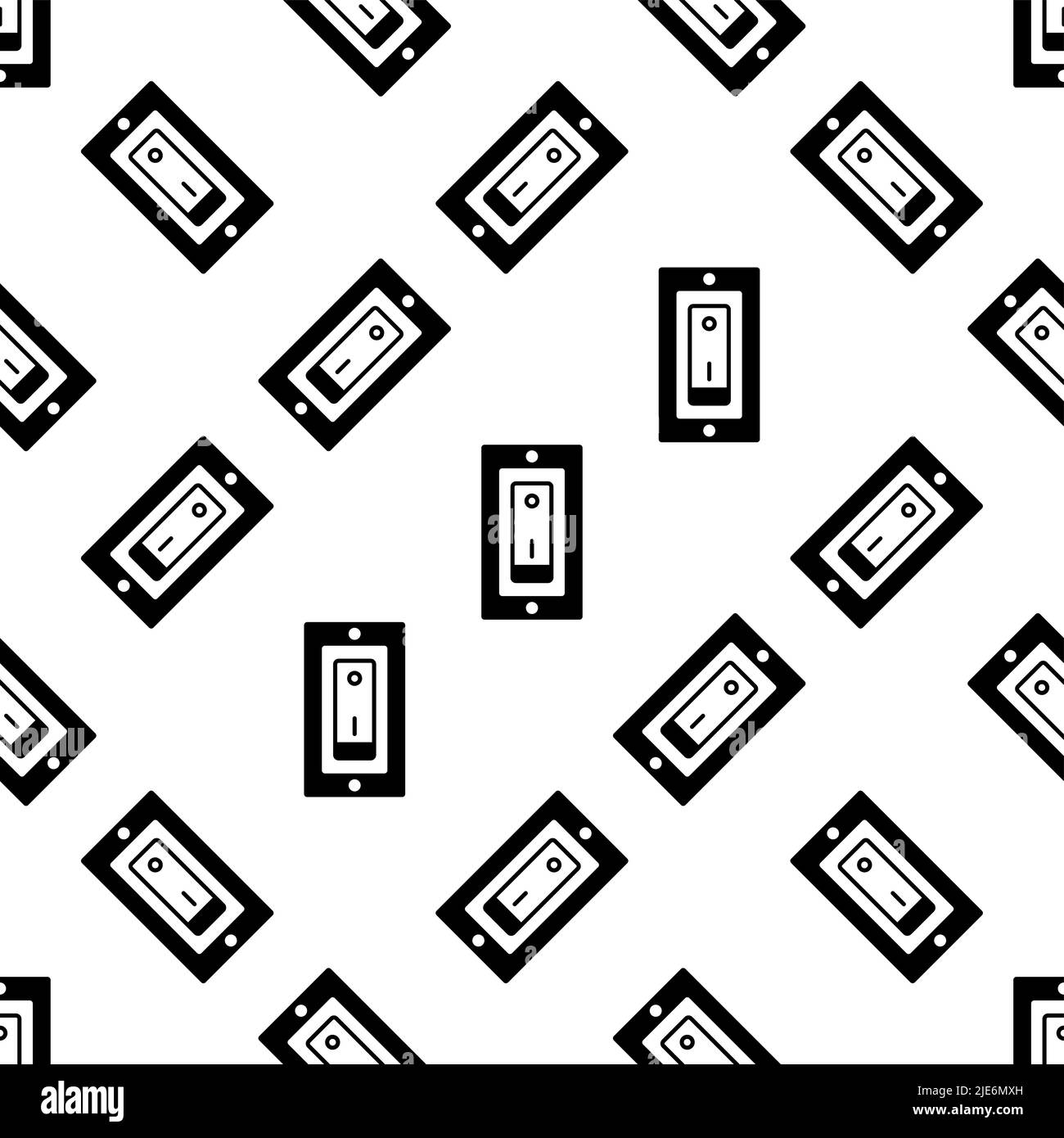 Switch Icon Seamless Pattern, Electrical Switch Vector Art Illustration ...