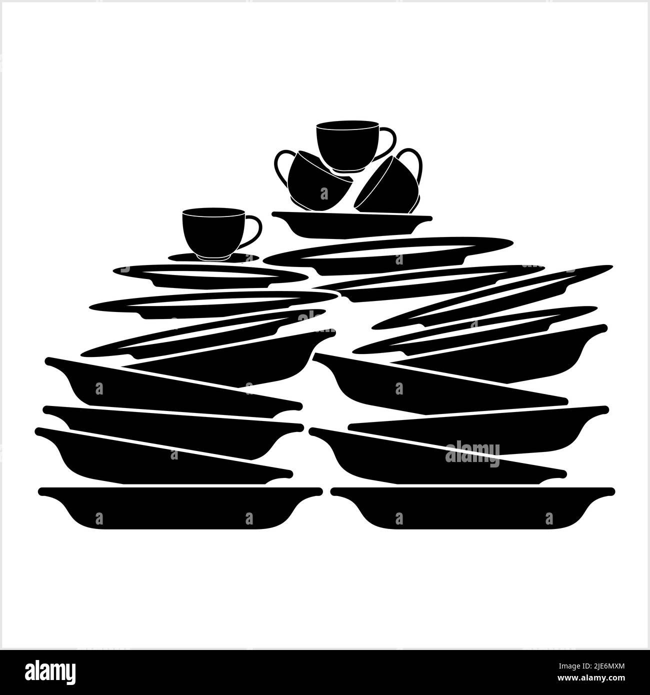 Stack Of Food Plates Icon Vector Art Illustration Stock Vector Image ...