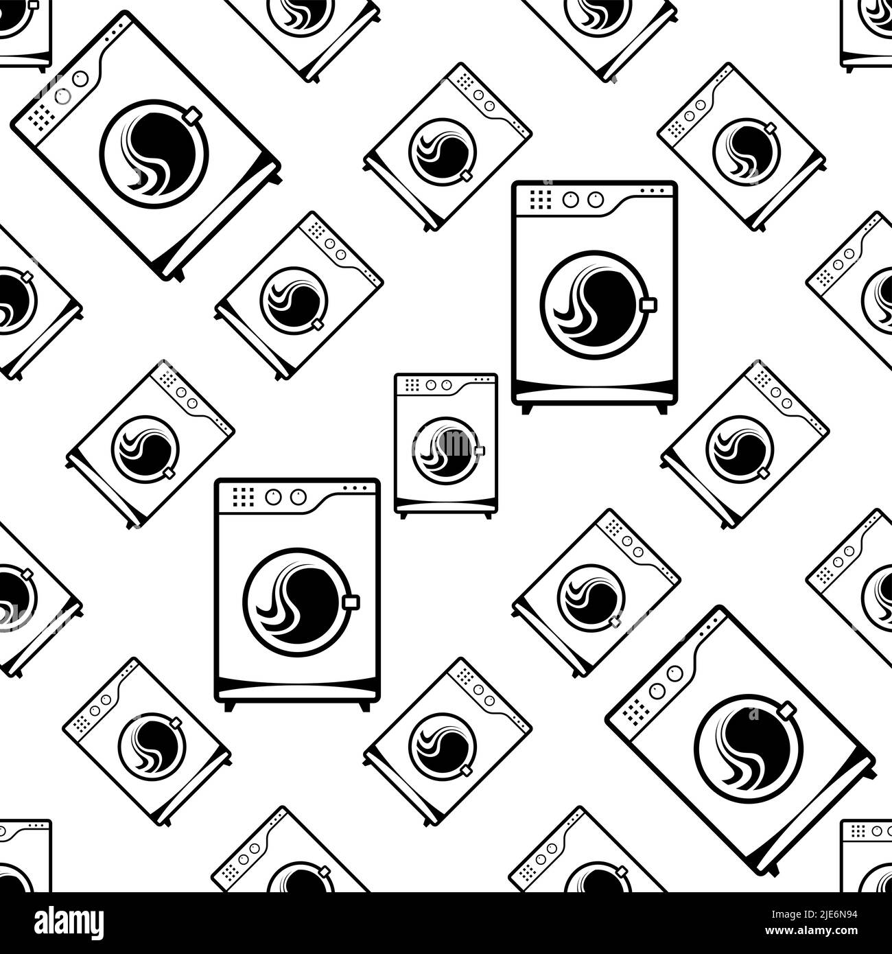 Washing Machine Icon Seamless Pattern, Cloth Washing Machine Icon ...
