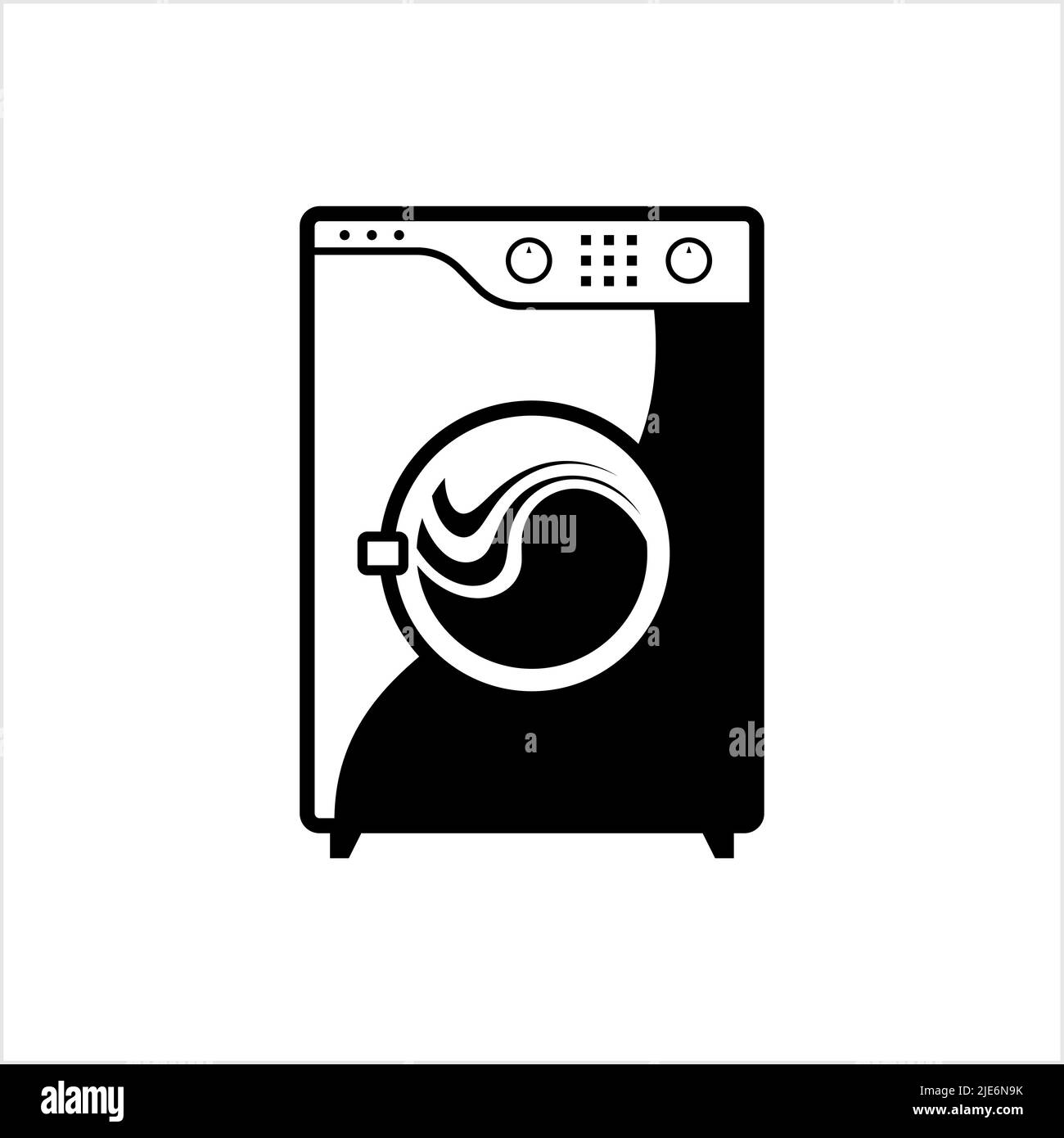 Washing Machine Icon. Cloth Washing Machine Icon Vector Art ...