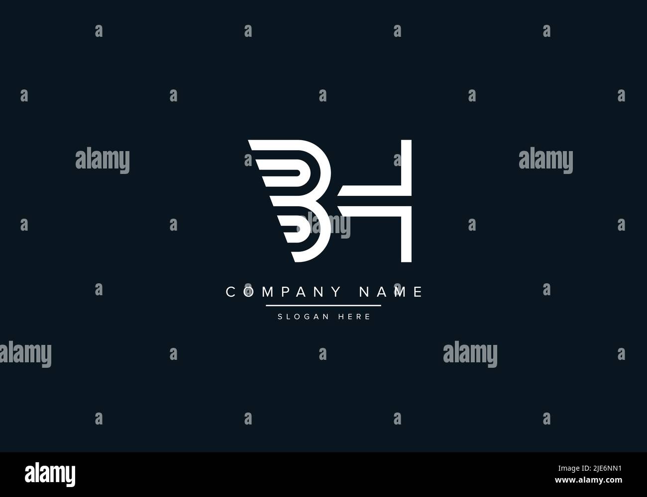 Logo initial letters bh vector vectors hi-res stock photography and ...