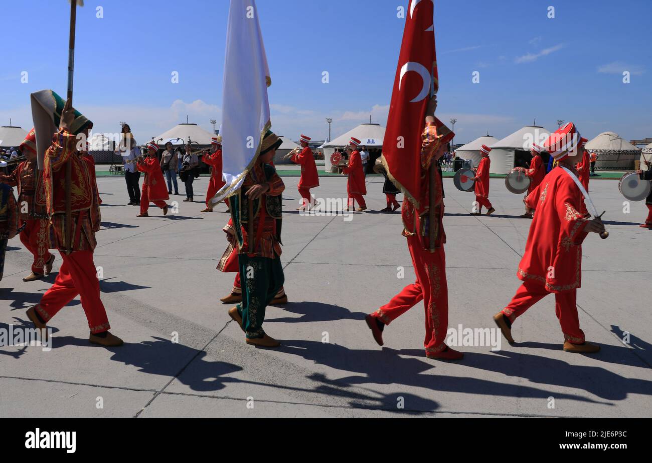 Ottoman military Young Mehter Band during concert of ETNOSPOR Feast at ...