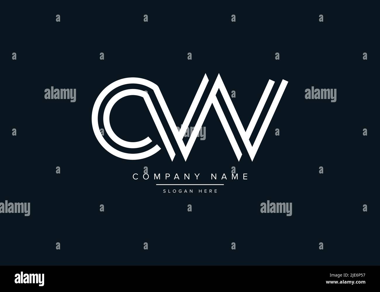 Alphabet Abstract Letter Icon Logo CW Stock Vector Image & Art - Alamy