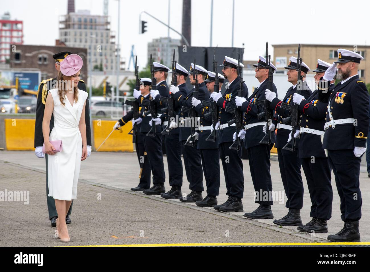 Crown Princess Elisabeth arrives for the baptism ceremony of the new ...