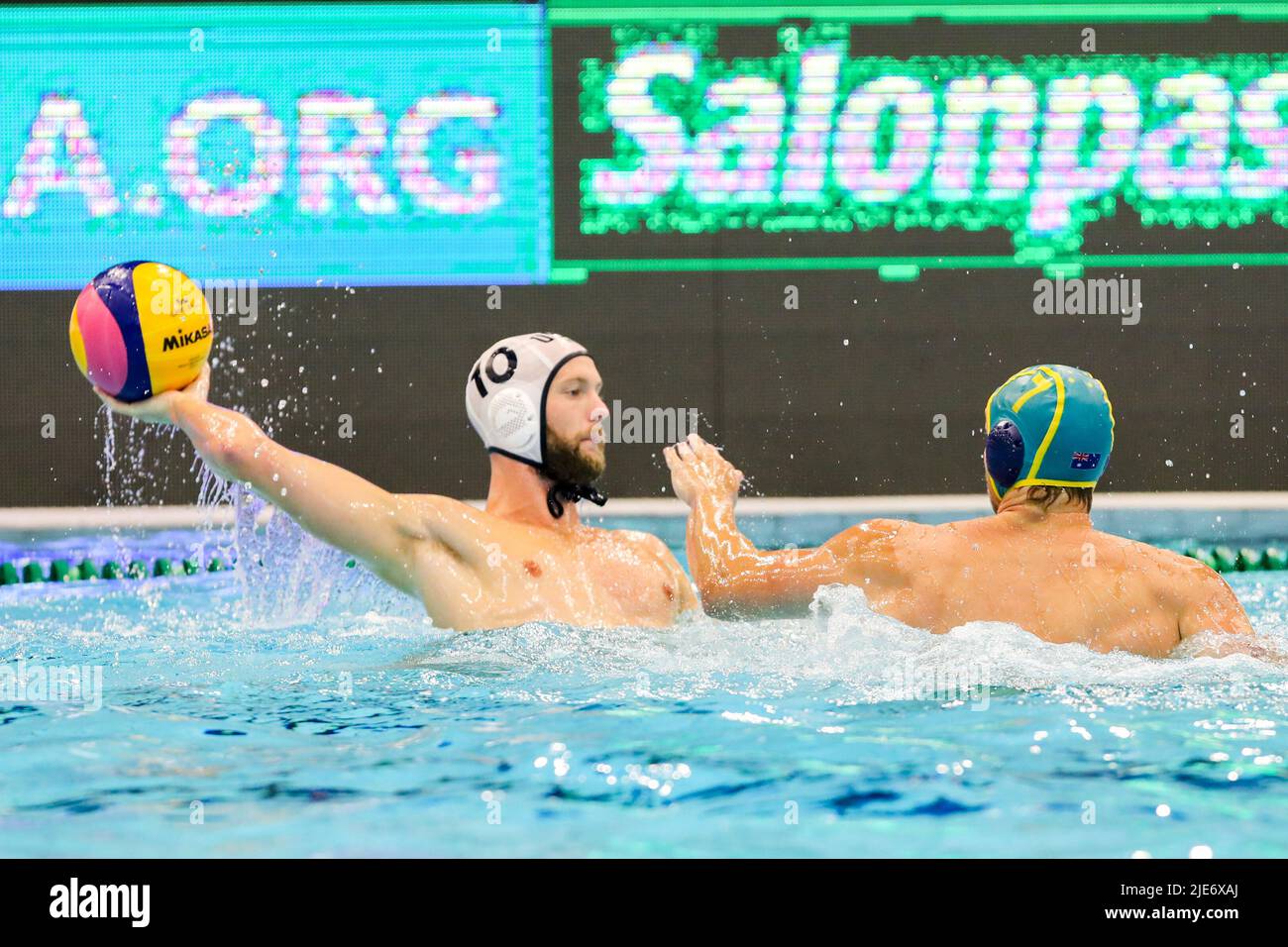 SZEGED, HUNGARY - JUNE 25: Benjamin Stevenson of United States and Luke ...