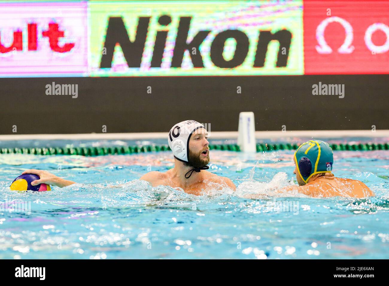 SZEGED, HUNGARY - JUNE 25: Benjamin Stevenson of United States and Luke ...