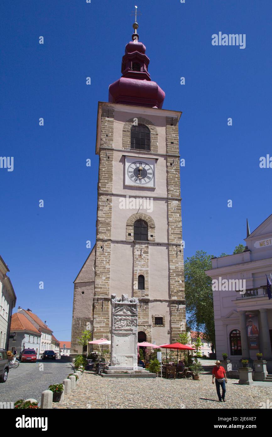 Slovenia, Ptuj, Slovenski Trg, City Tower Stock Photo - Alamy