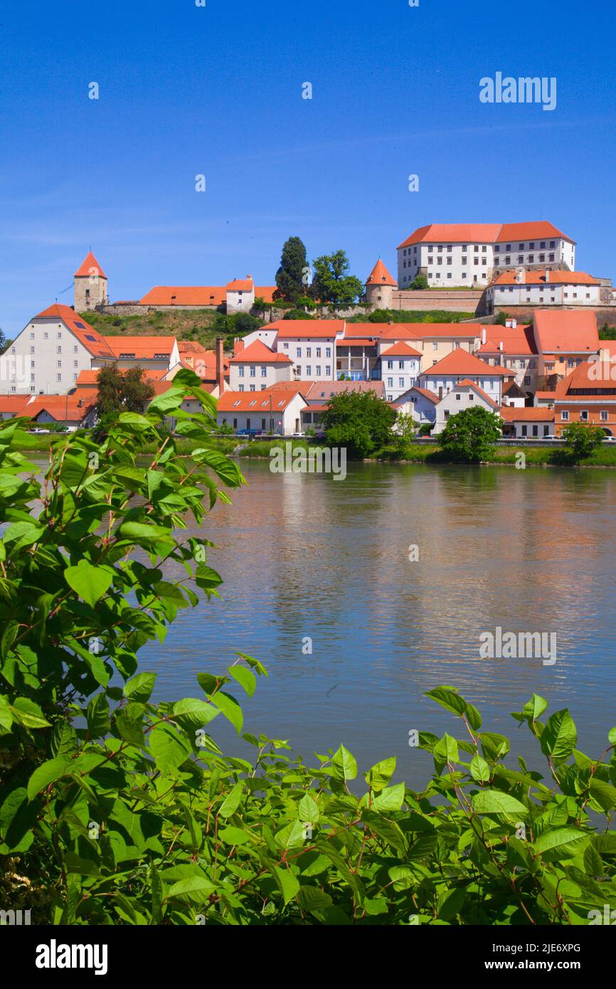 Slovenia, Ptuj, skyline, panorama, Drava River, Castle Stock Photo - Alamy