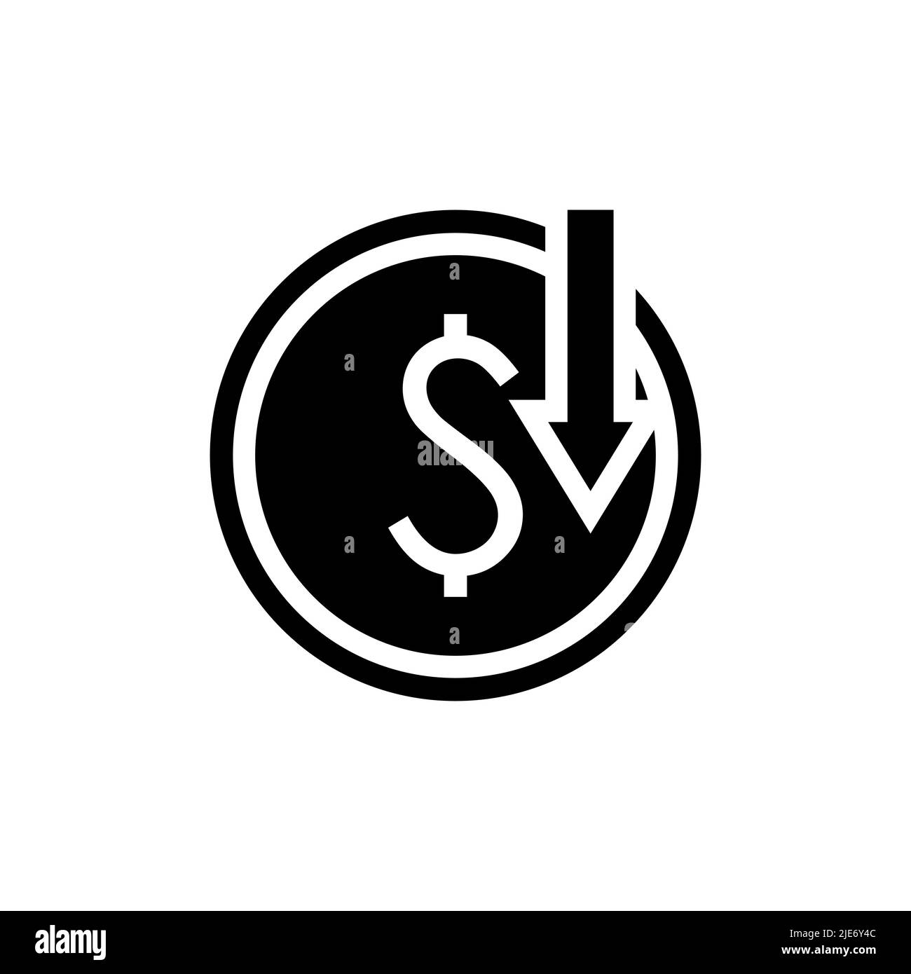 economy crisis icon logo design vector illustration Stock Vector Image ...