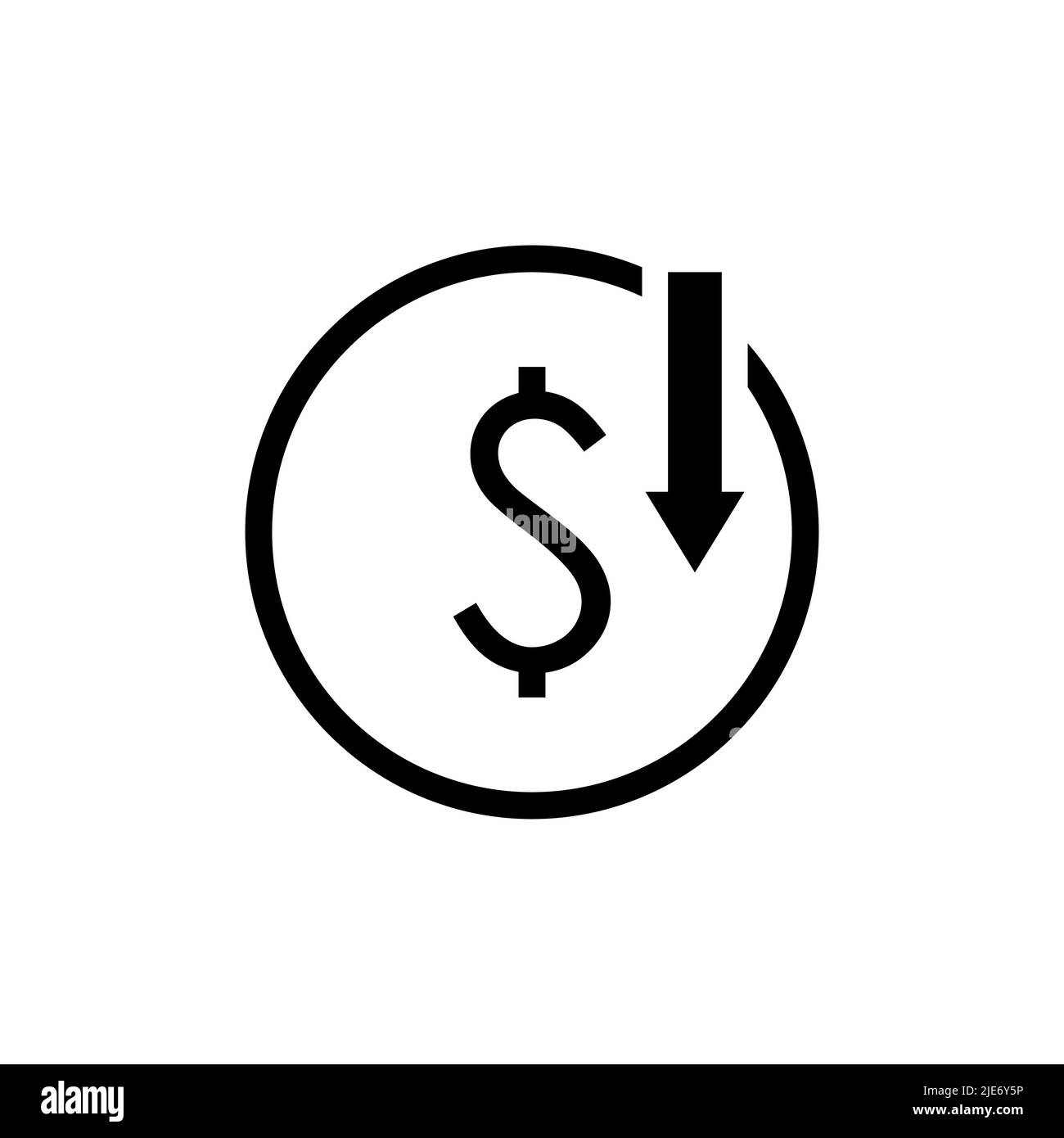 line icon economy crisis icon isolated on white background Stock Vector ...