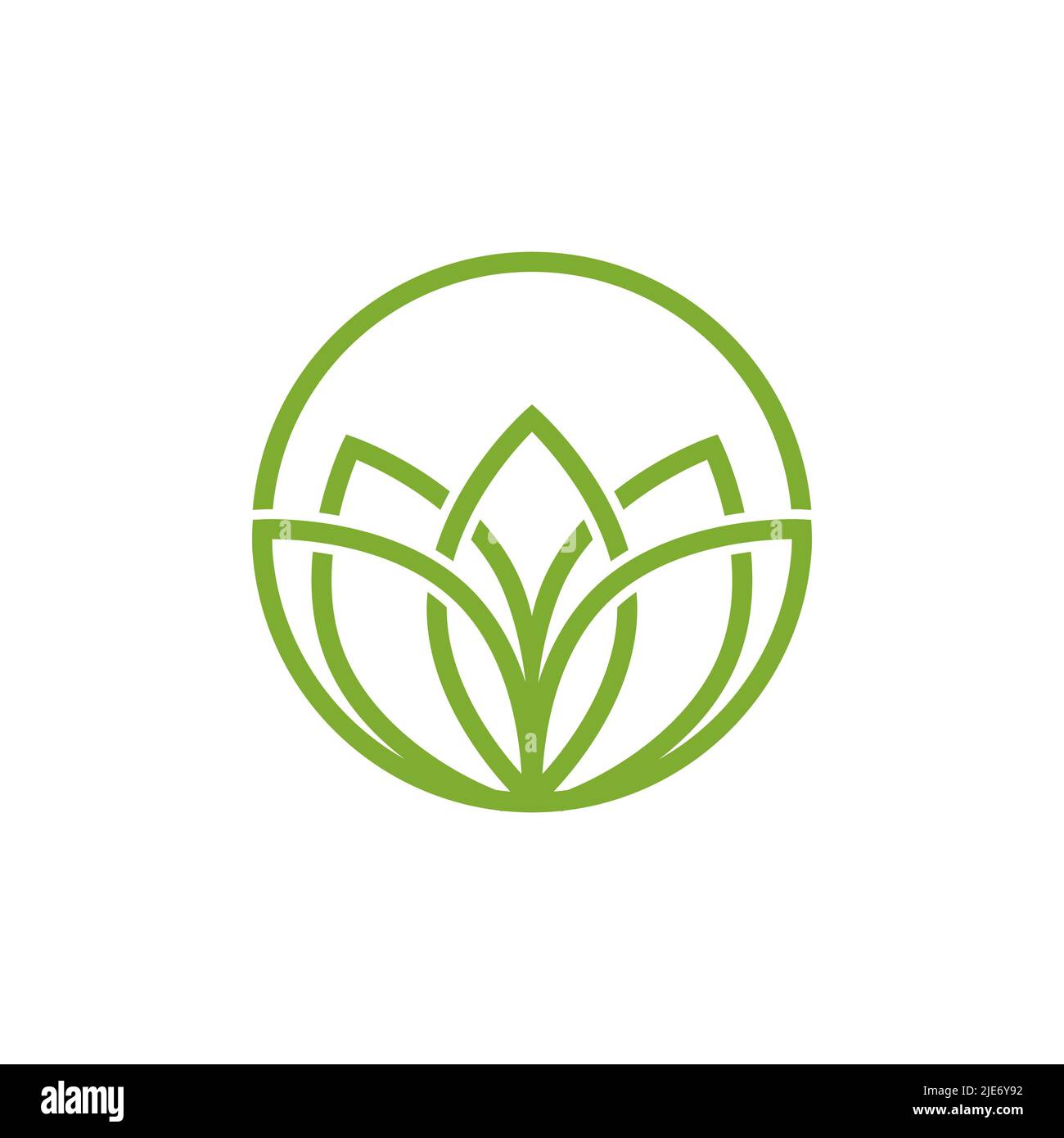 circle line lotus flower logo on white background Stock Vector Image ...