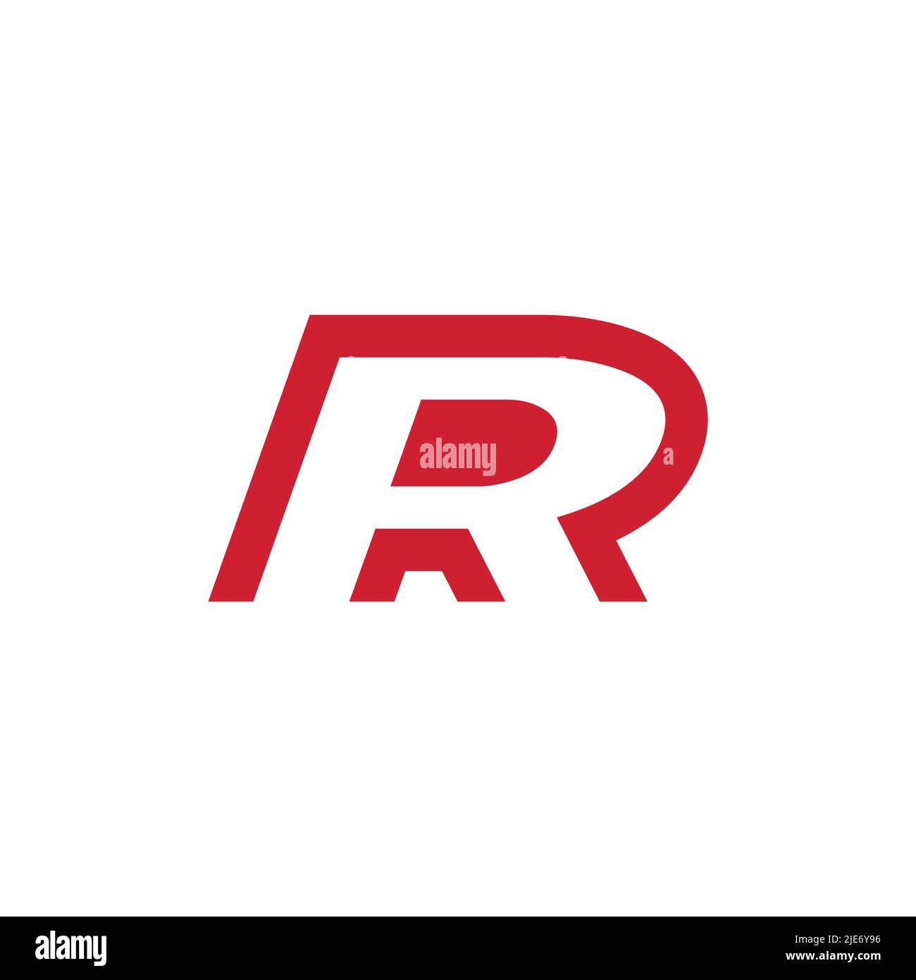 letter R red color logo design isolated on white background Stock ...