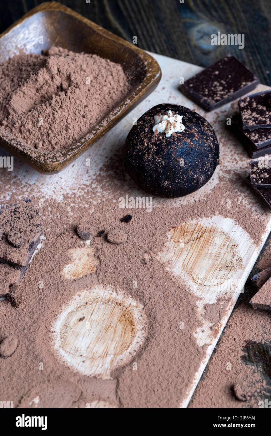 chocolate rum potato cake, a traditional Eastern European dish with ...