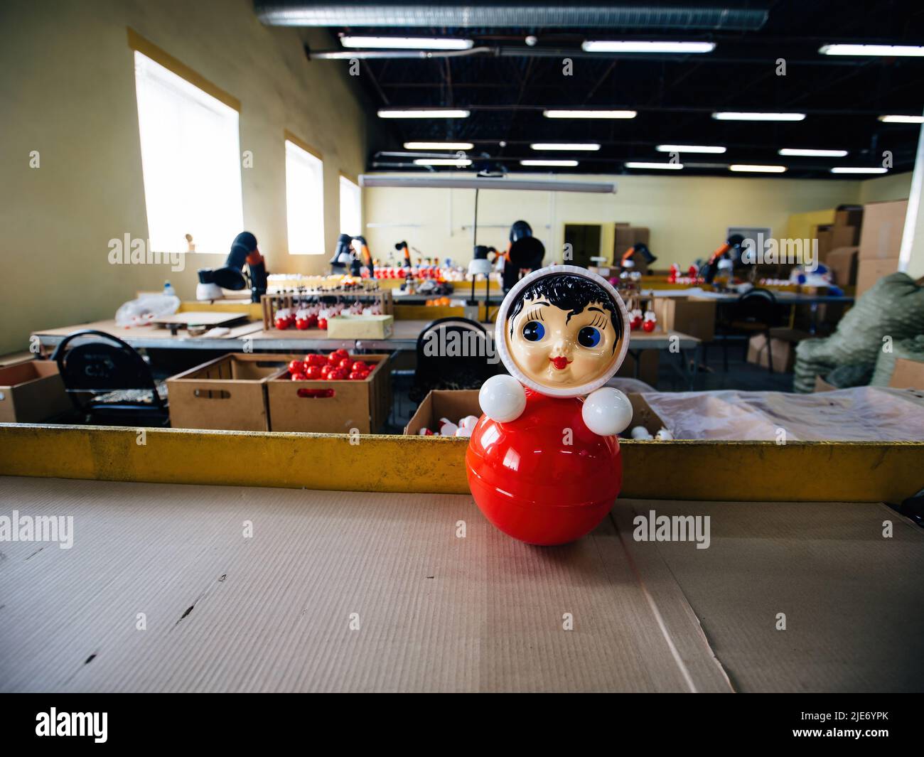 Traditional Russian roly-poly toy prosuction line Stock Photo - Alamy