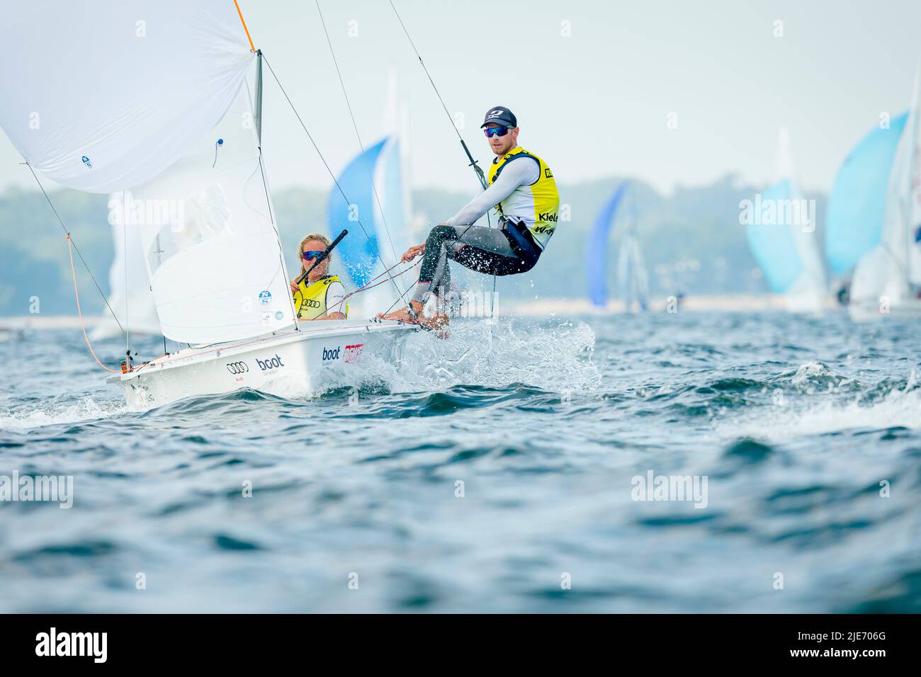 Kiel, Germany. 25th June, 2022. Sailing: Kiel Week, in front of the ...