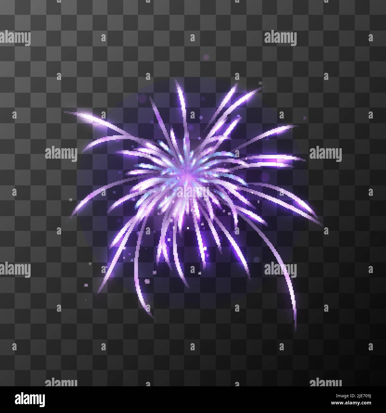 Festive firework in purple colours on transparent background Stock ...
