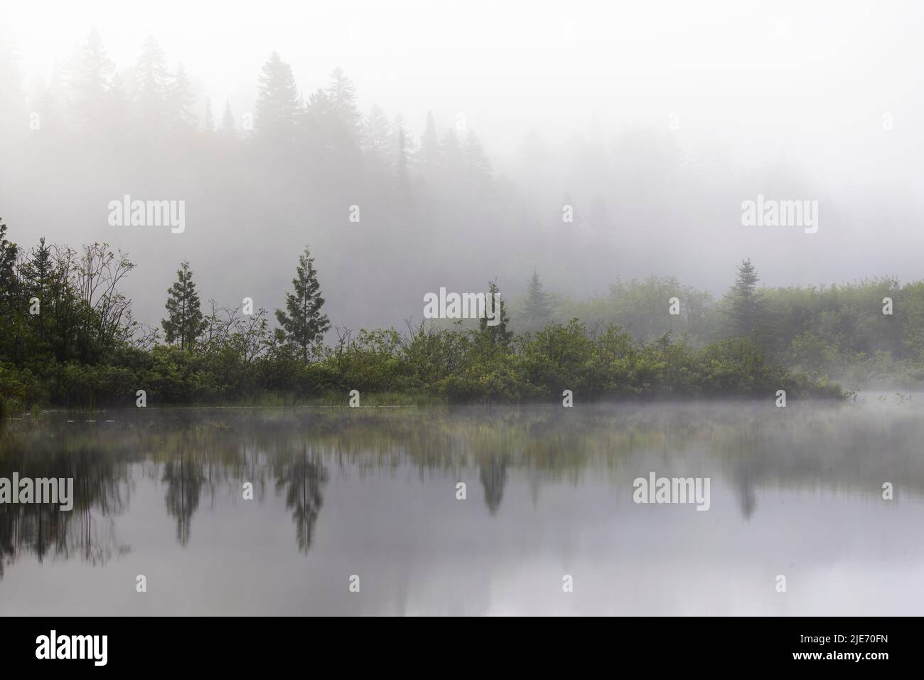 Canadian summer landscape in Laurentian mountains, Quebec Stock Photo ...