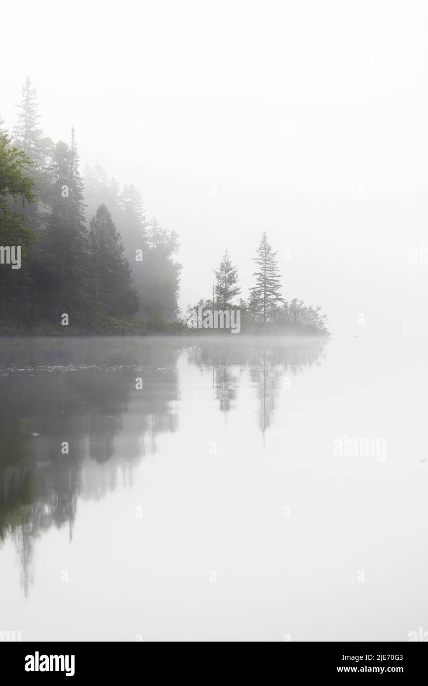 Canadian summer landscape in Laurentian mountains, Quebec Stock Photo ...
