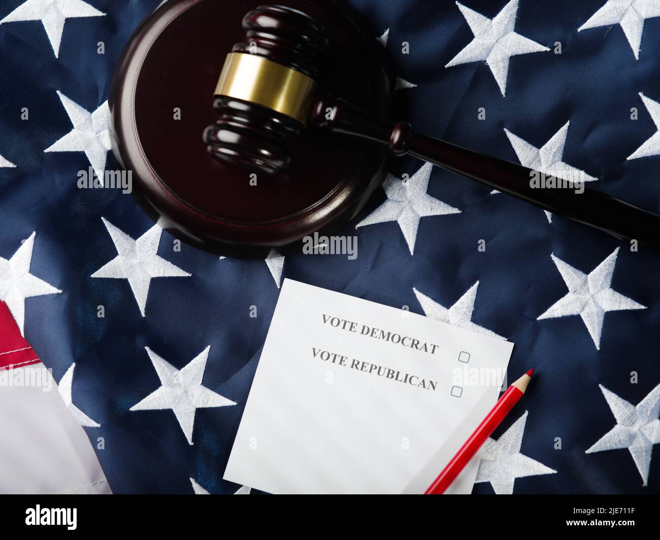 Symbols of fair american elections - voting ballot - pencil, voting ...